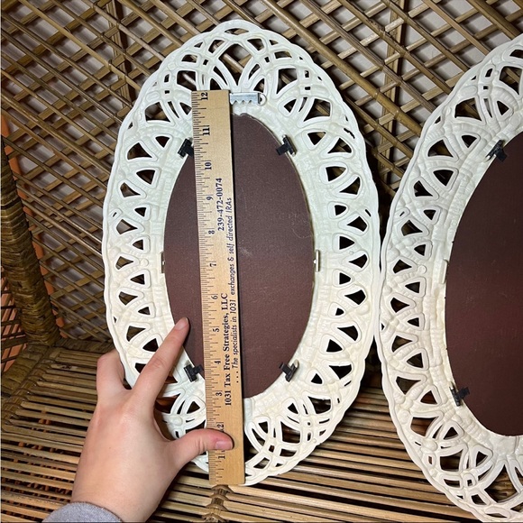 Vintage | Accents | Vintage Flower Wall Art Burwood Faux Wicker Frames ...